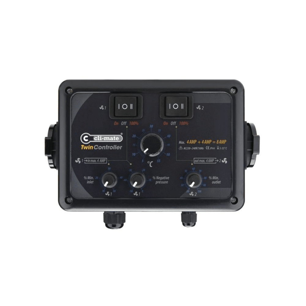 Cli-mate Twin Controller Isı/Fan Kontrol Cihazı 8A (4+4) — ProBitki